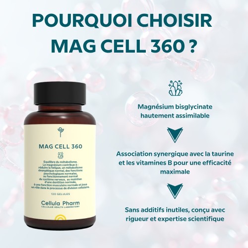 Mag Cell 360 - Magnésium Bisglycinate Chélaté 360 mg en Gélule ...